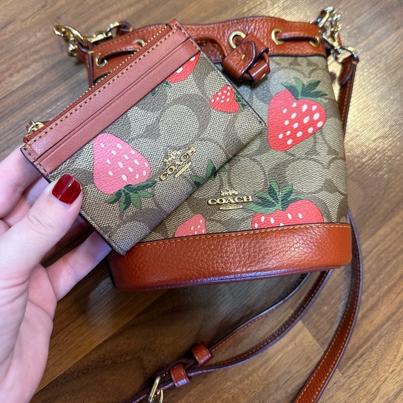 Coach | Bags | Coach Dempsey Mini Bucket Bag Card Holder With Id Slot ...